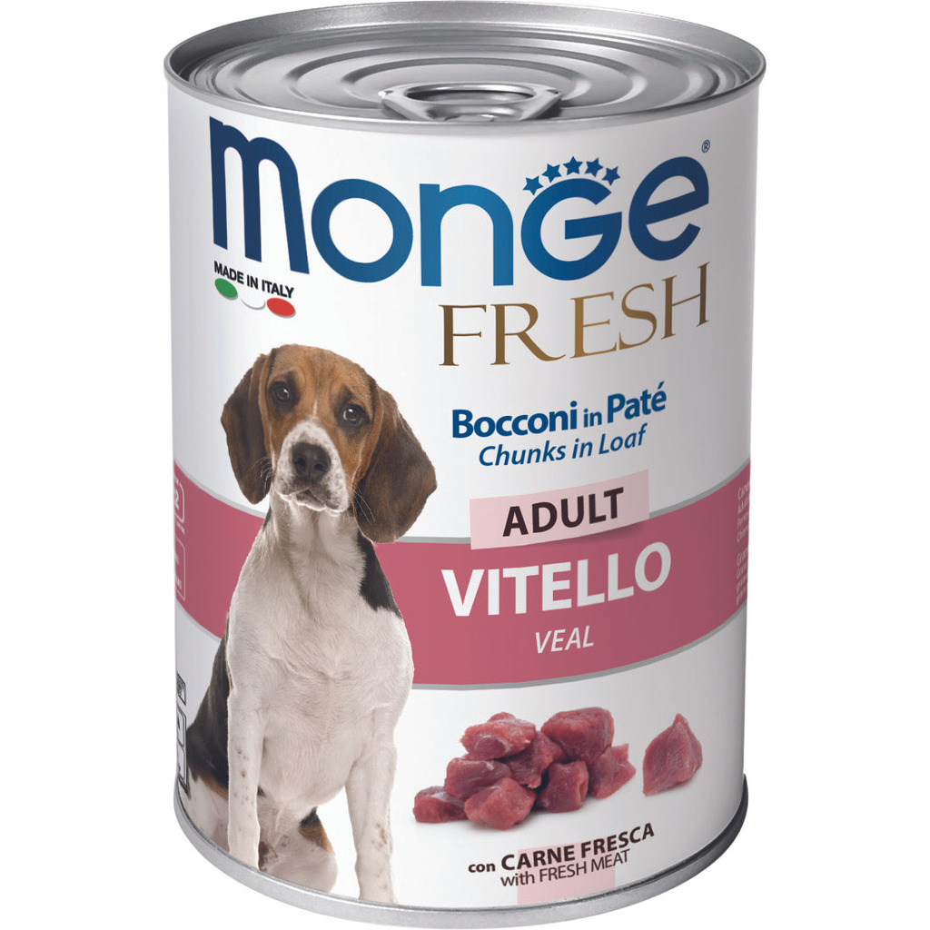 Monge Dog Adult Fresh Veal Chunks in Loaf