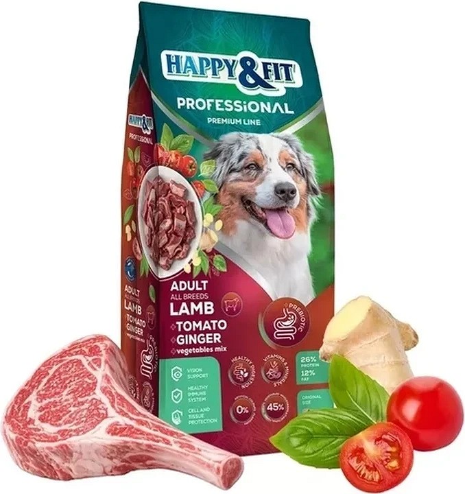 Happy&Fit Professional Adult Lamb, Tomato, Ginger | Okosgazdi